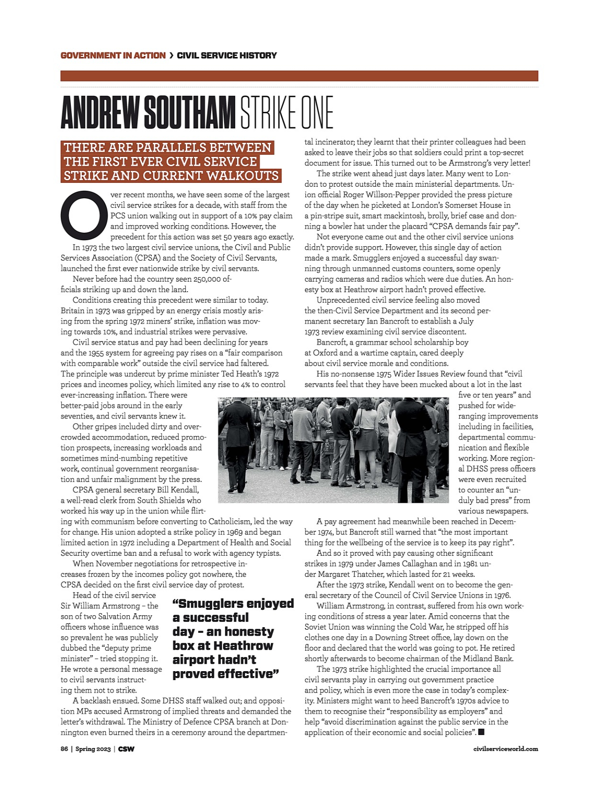 Britain’s first national civil service strike in 1973 | Andrew Southam